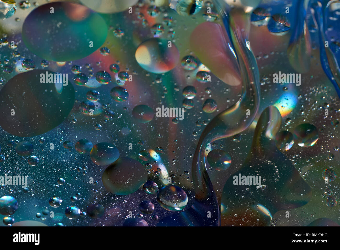 floating in the water abstract colorful oil drops Stock Photo - Alamy