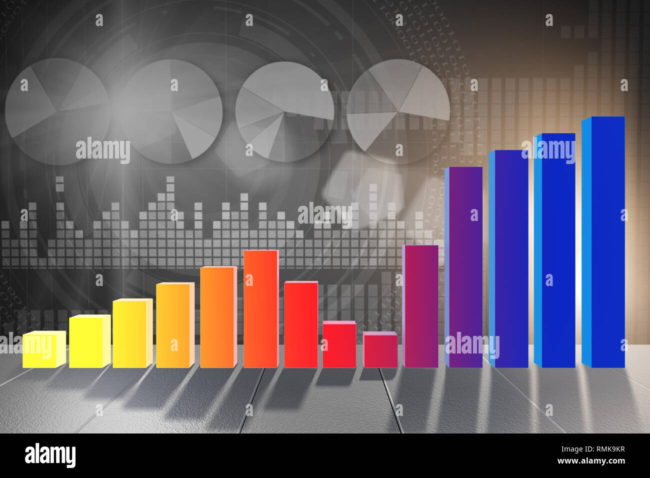 Bar chart showing growth - 3d rendering Stock Photo - Alamy