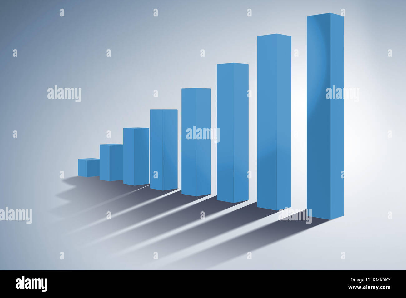 Bar chart showing growth - 3d rendering Stock Photo - Alamy