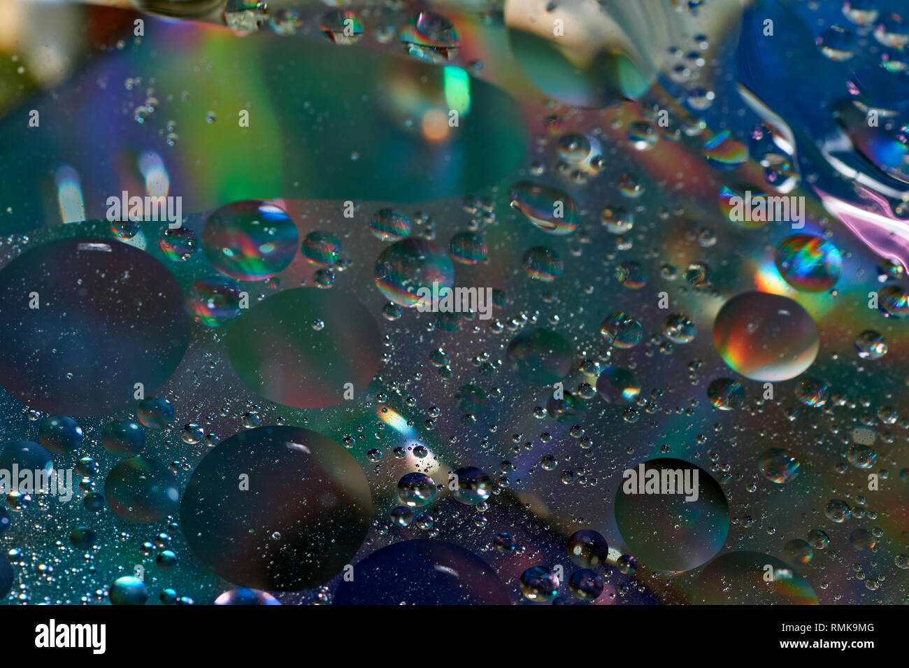 floating in the water abstract colorful oil drops Stock Photo - Alamy