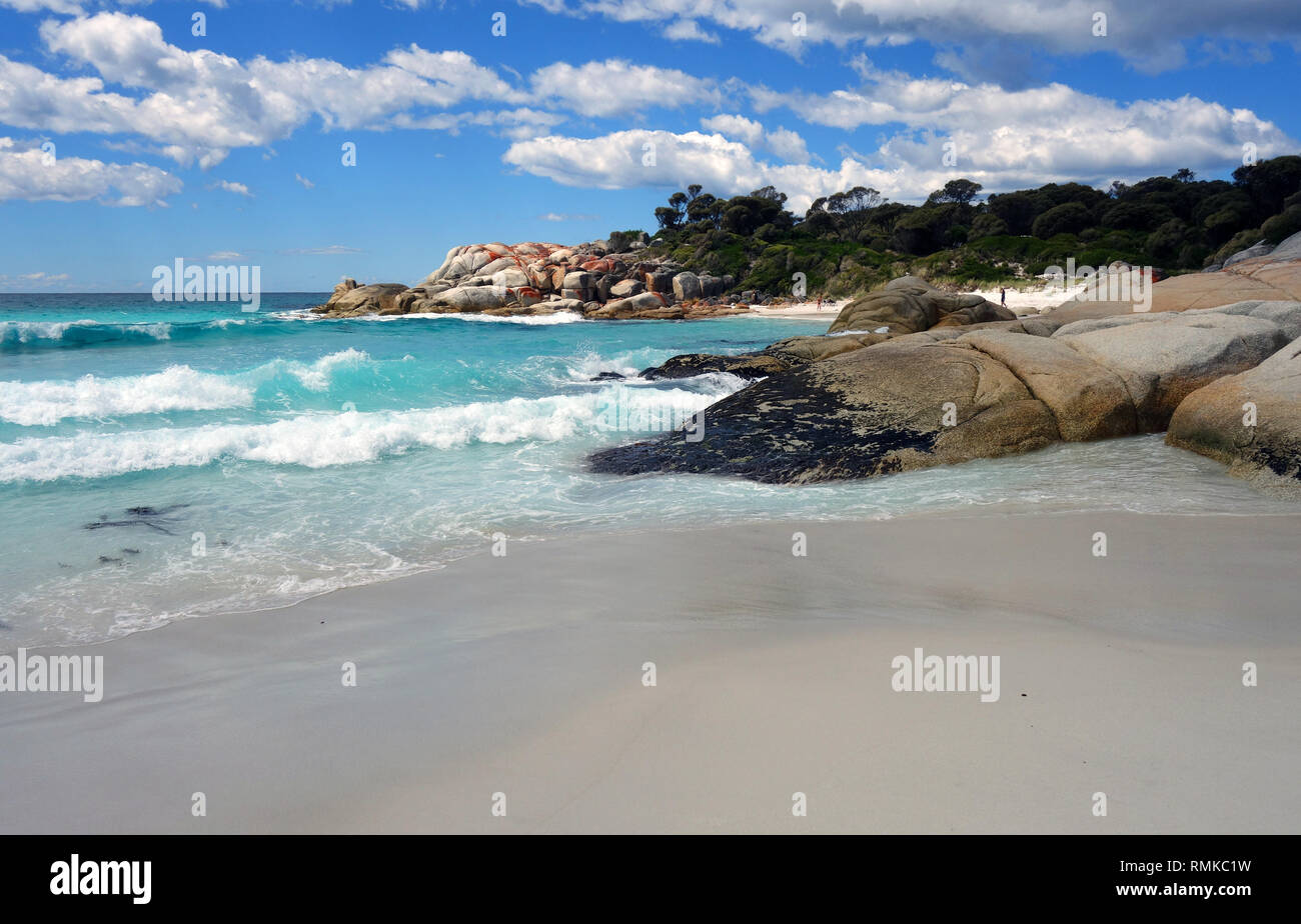 Southern end of Taylor's Beach, Bay of Fires, Tasmania, Australia Stock ...