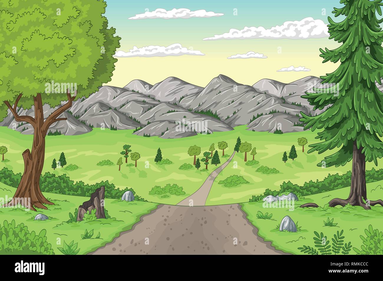 Landscape and hills Stock Vector Images - Alamy