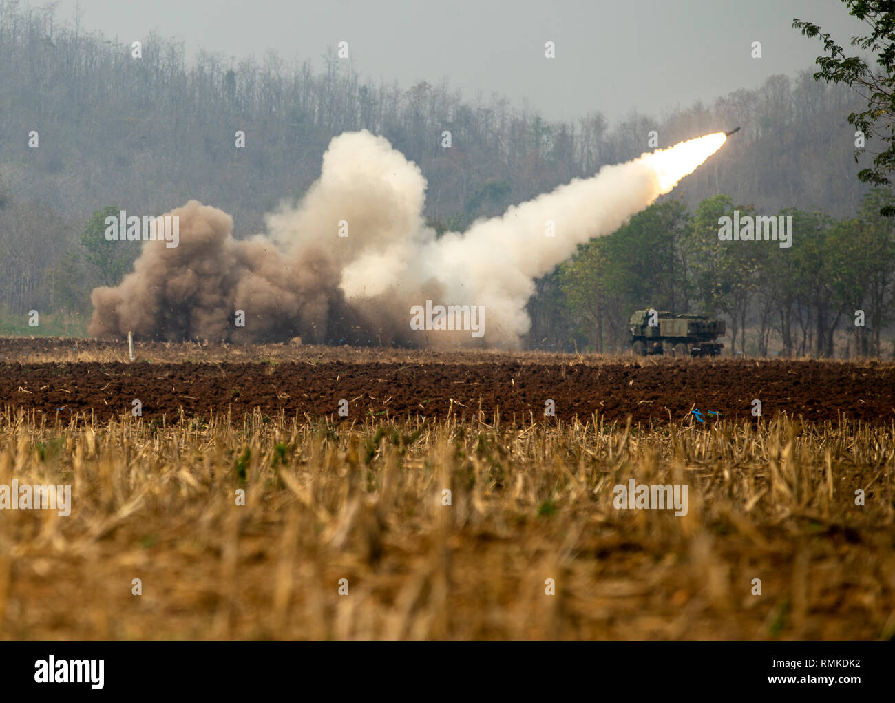 A M142 High Mobility Artillery Rocket System (HIMARS) with Sierra ...