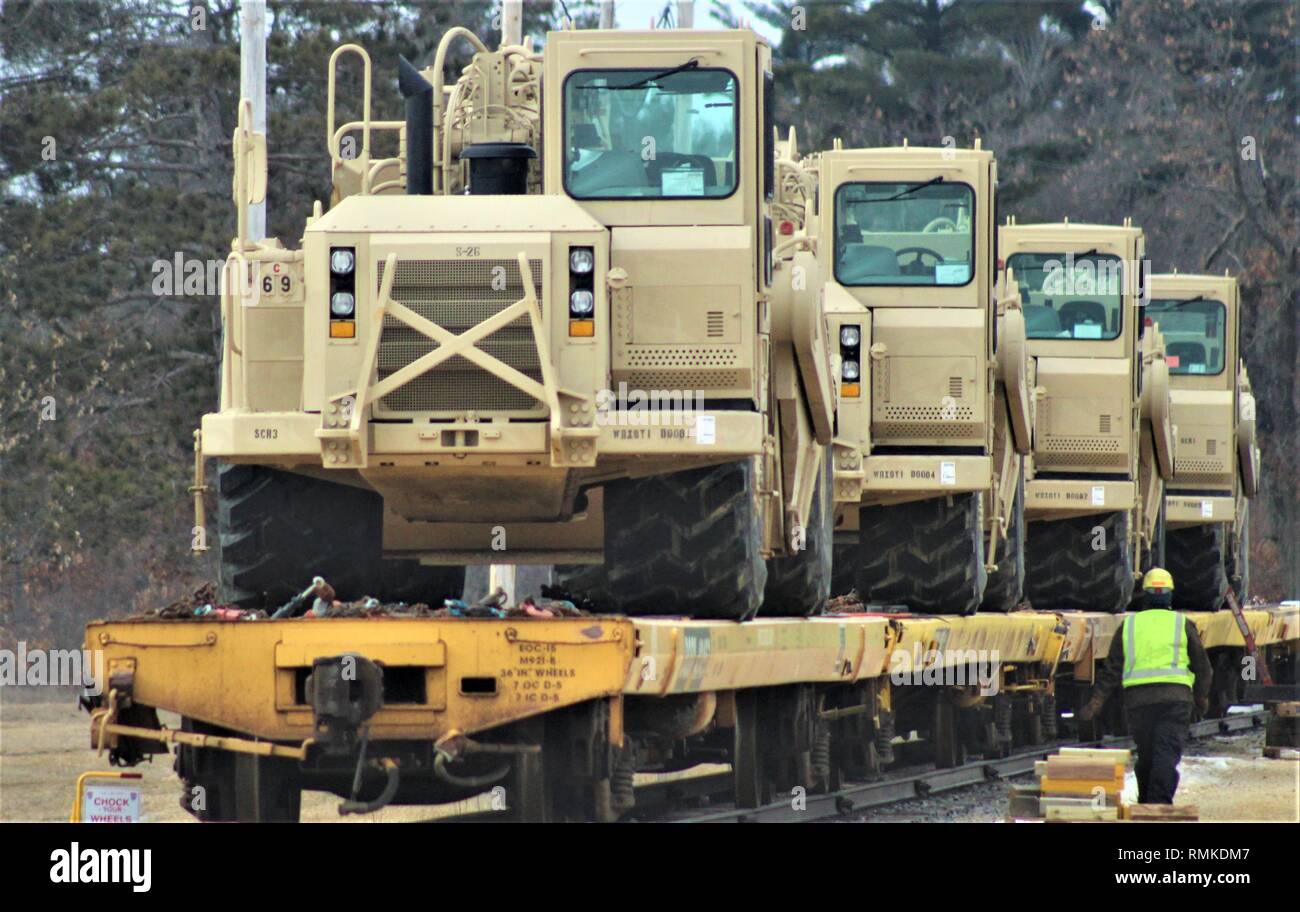 Military vehicles and equipment with the 389th Engineer Battalion is ...