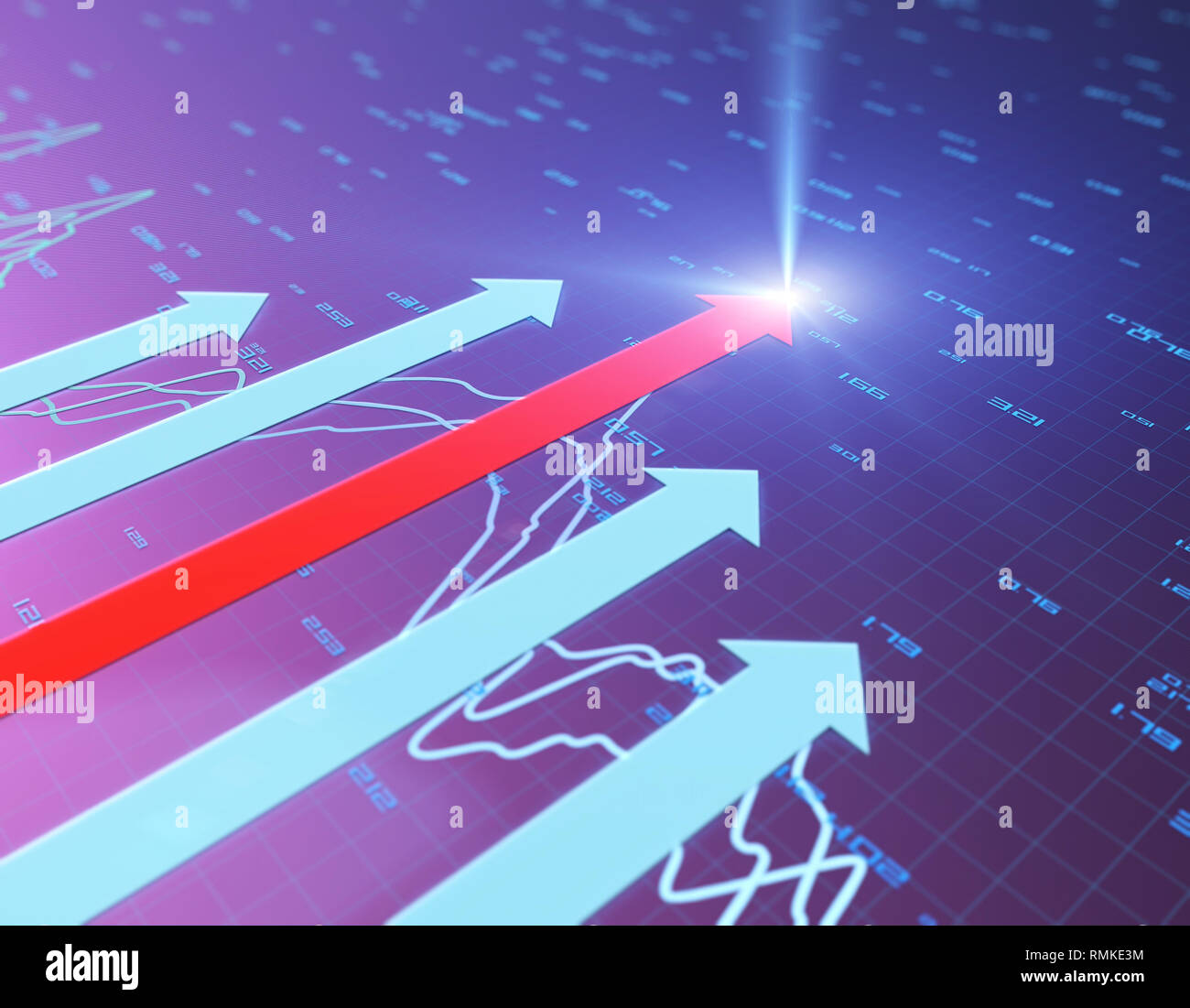 Financial economic stock market statistics chart with success arrow ...