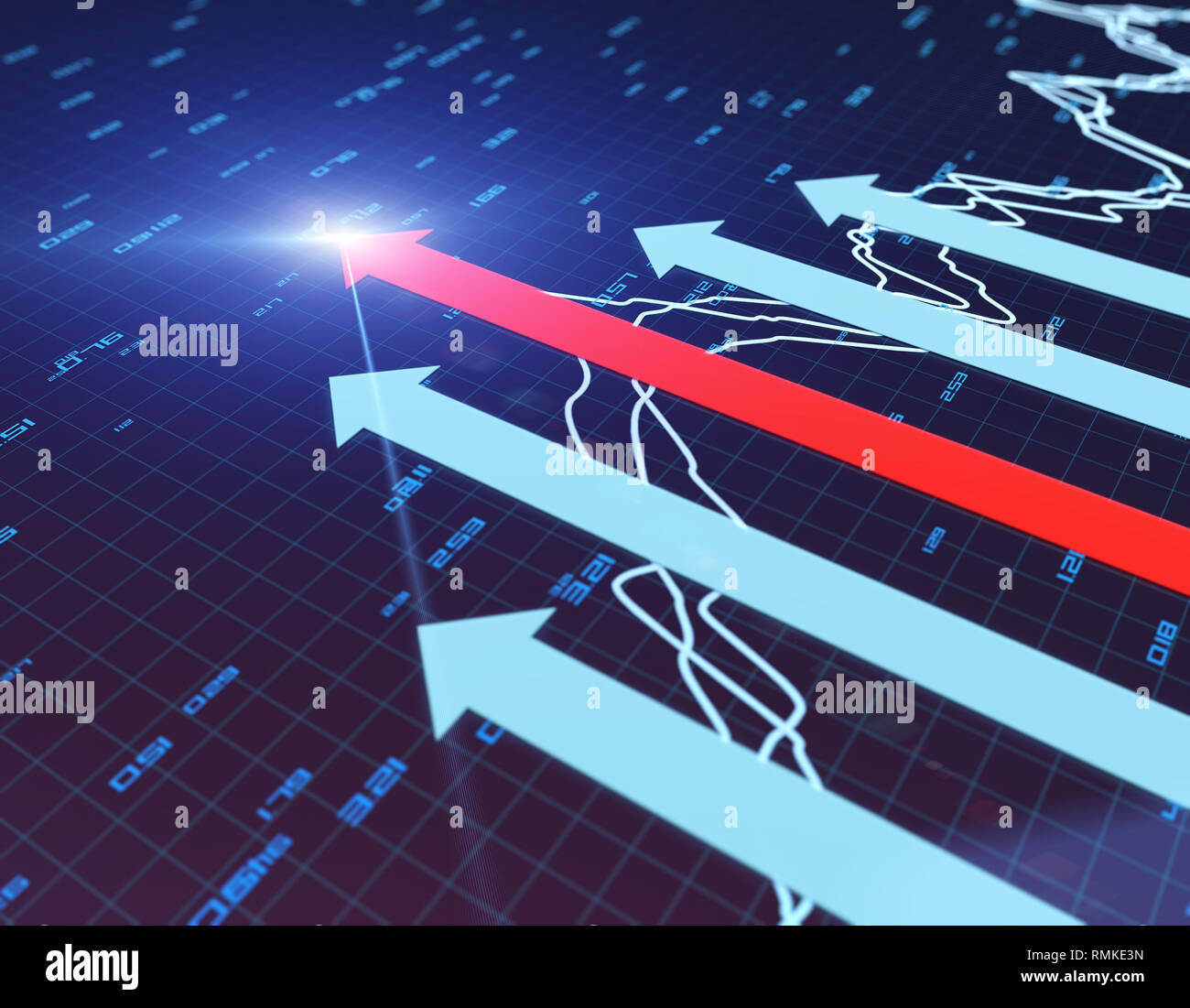 Financial economic stock market statistics chart with success arrow ...