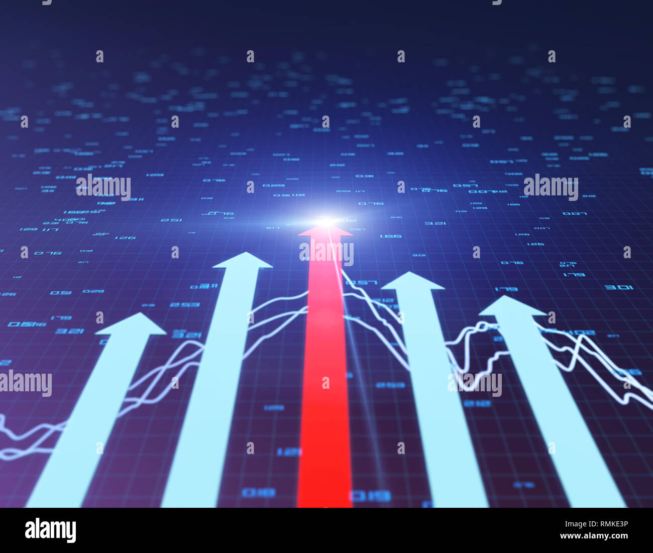 Financial economic stock market statistics chart with success arrow ...