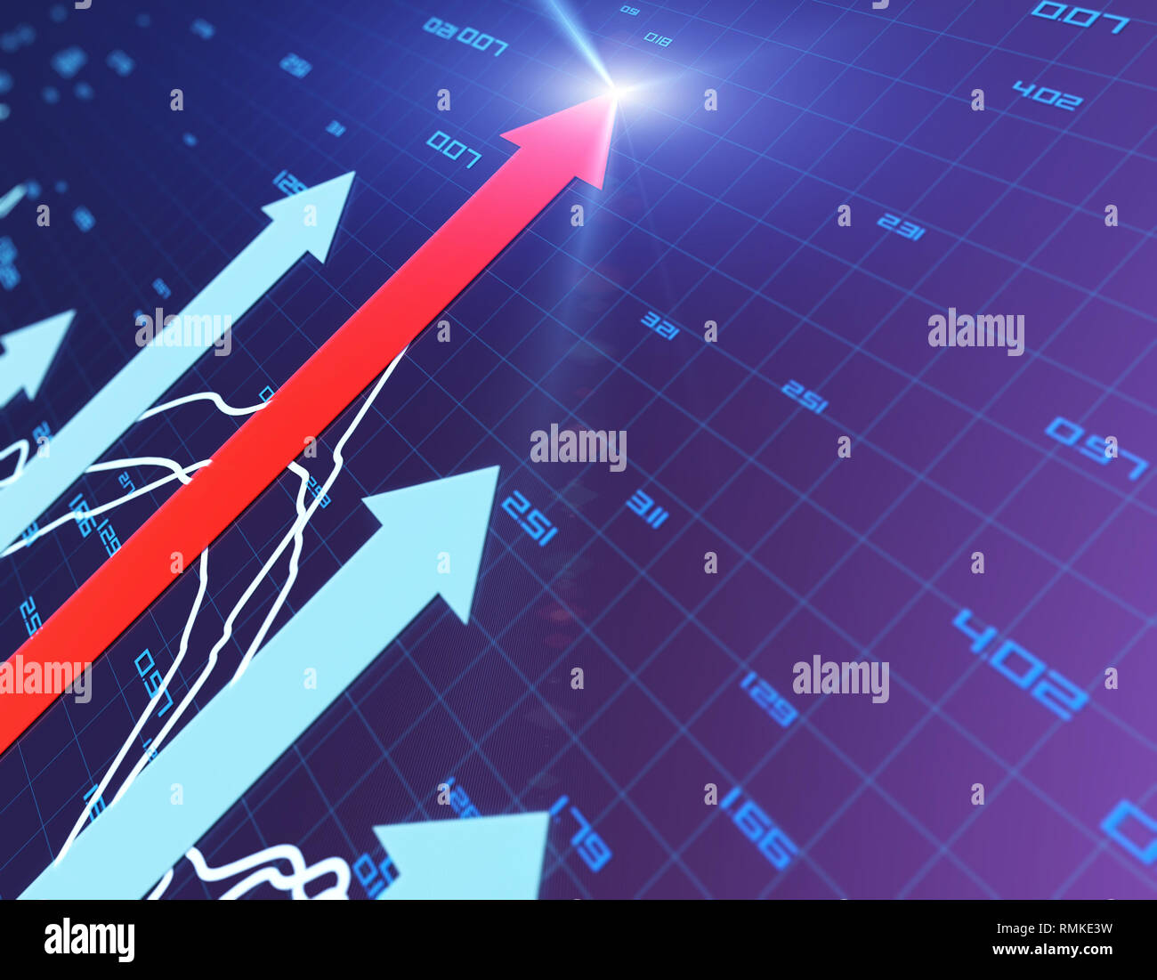 Financial economic stock market statistics chart with success arrow ...