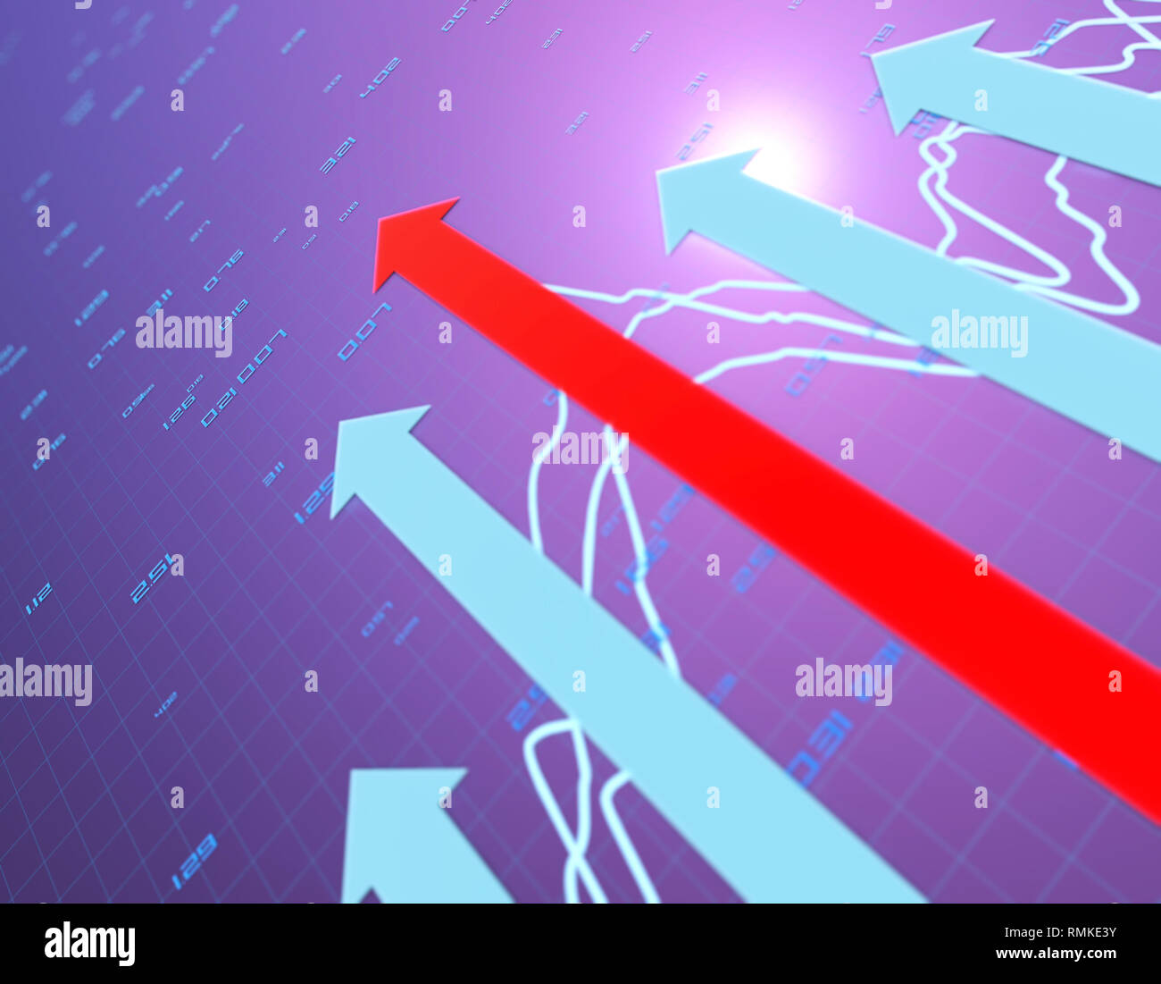 Financial economic stock market statistics chart with success arrow ...