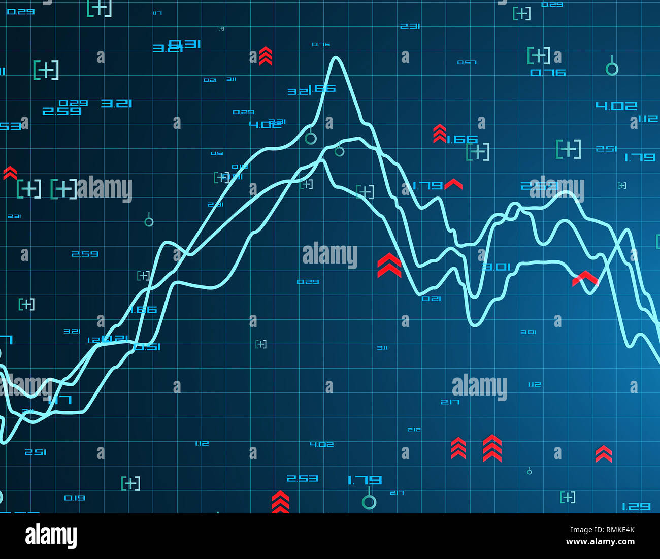 Financial economic stock market statistics charts and data Stock Photo ...