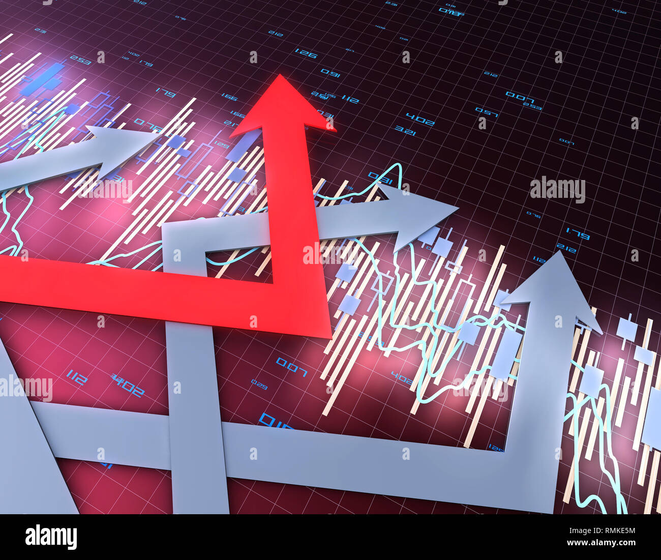 Financial economic stock market statistics chart with success arrow ...