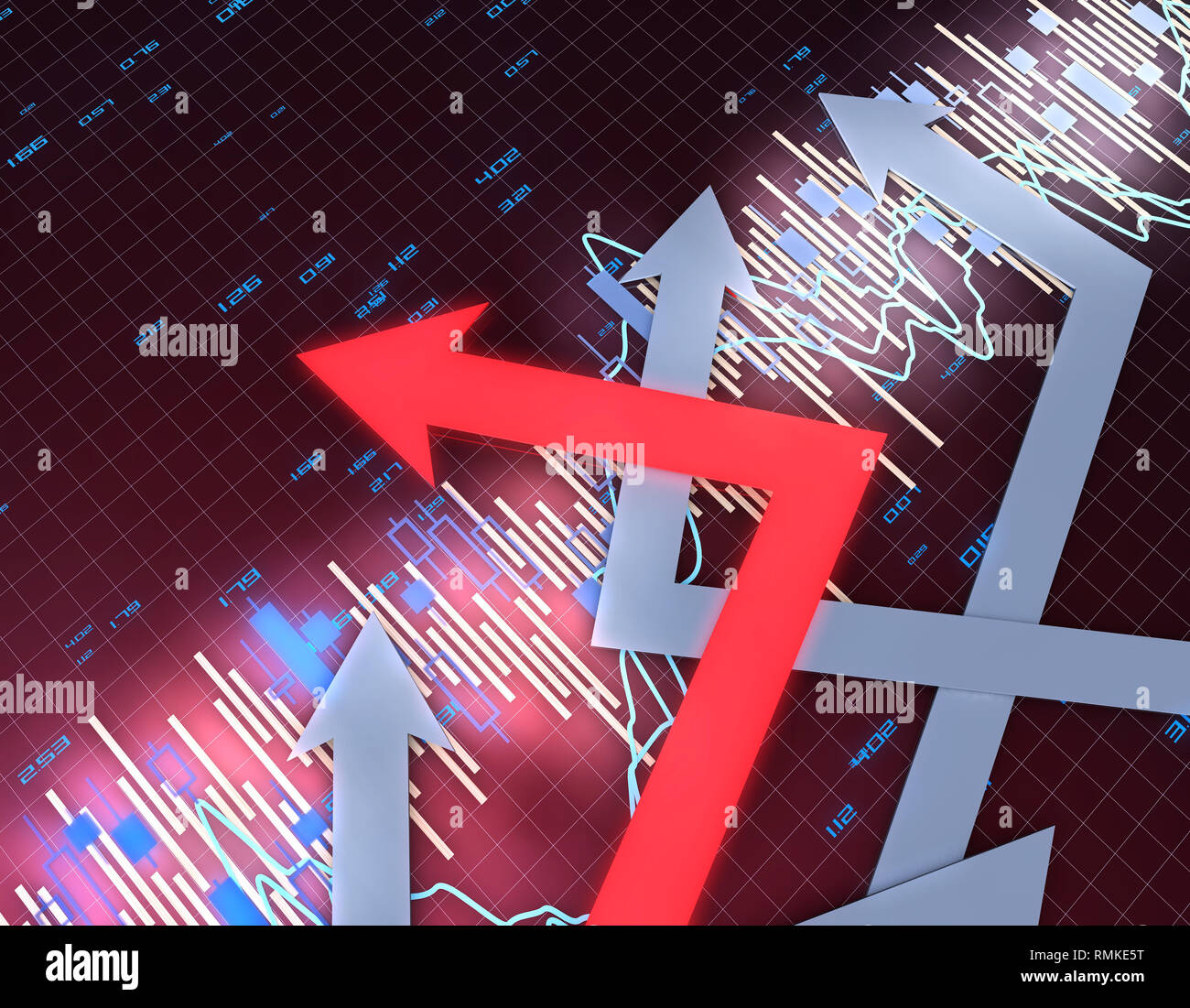 Financial economic stock market statistics chart with success arrow ...