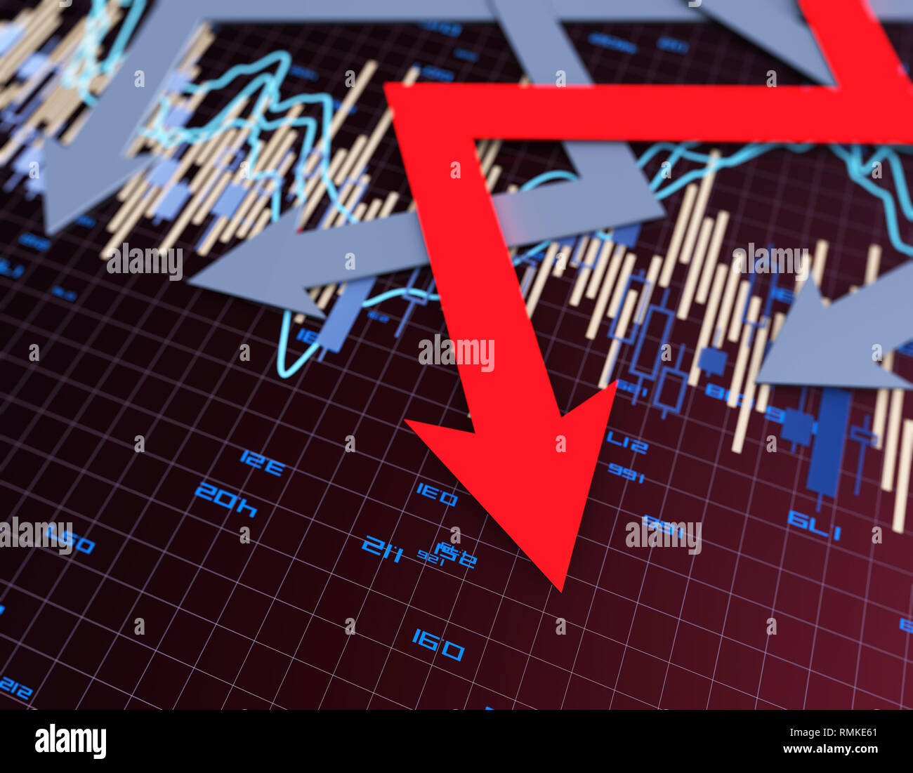 Financial economic stock market statistics chart with success arrow ...