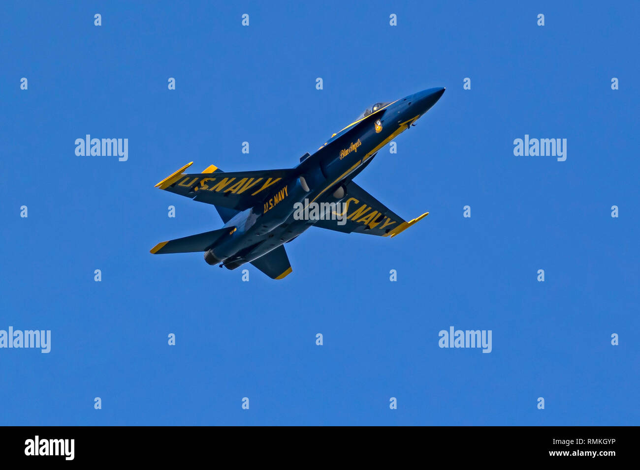Airplane Blue Angels F-18 jet fighter Stock Photo - Alamy