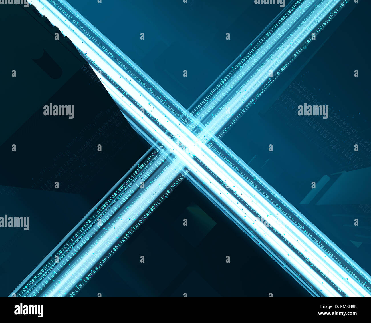 Digital network data transmission and network technology Stock Photo ...