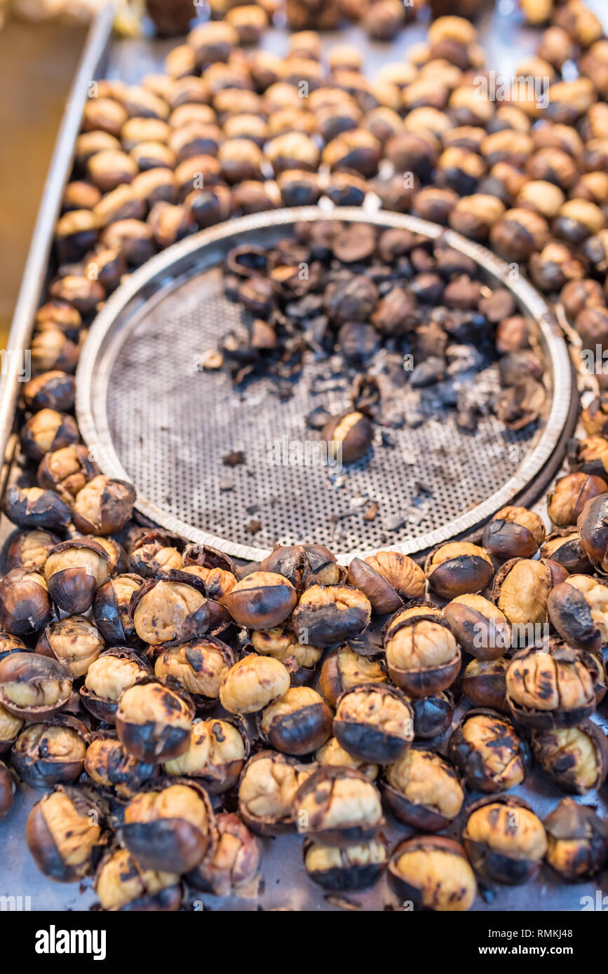 Hot chestnut stall hi-res stock photography and images - Alamy