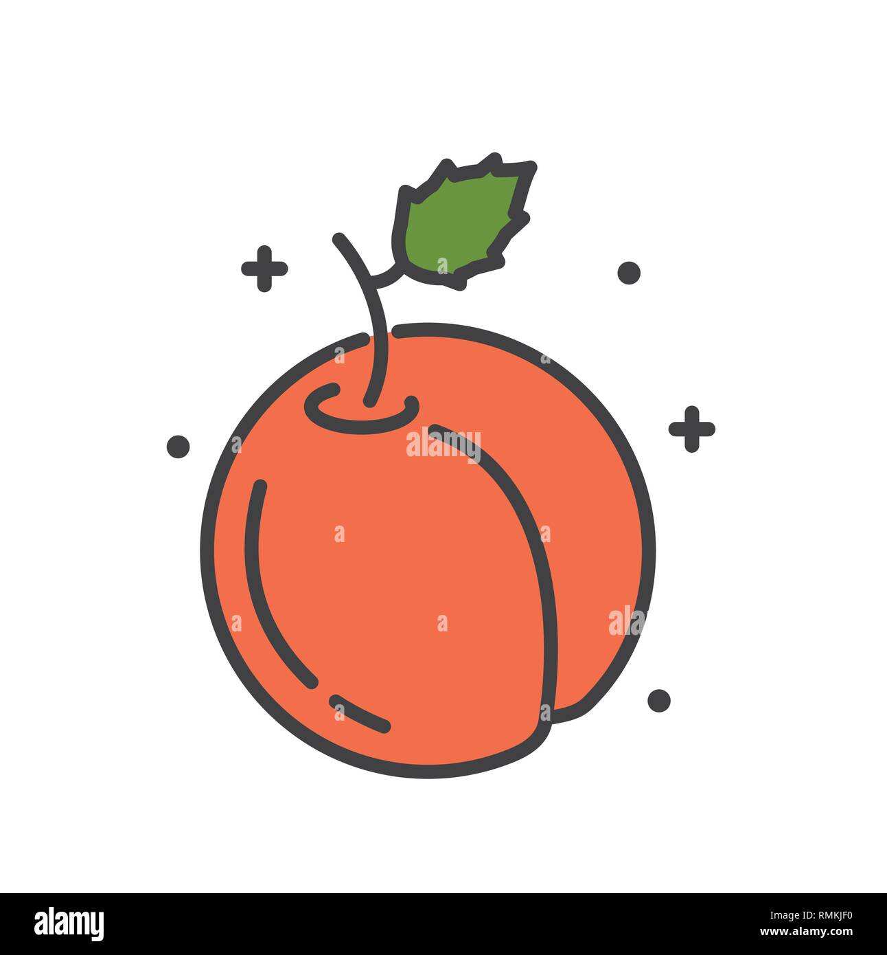 Peach icon on white background for graphic and web design, Modern ...