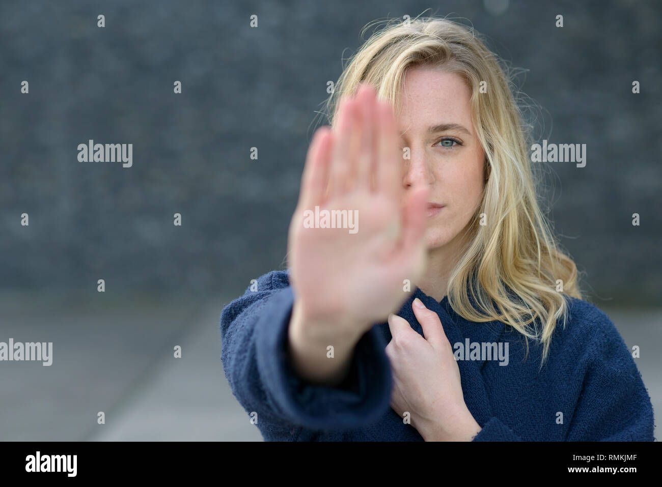 Stern face woman hi-res stock photography and images - Alamy