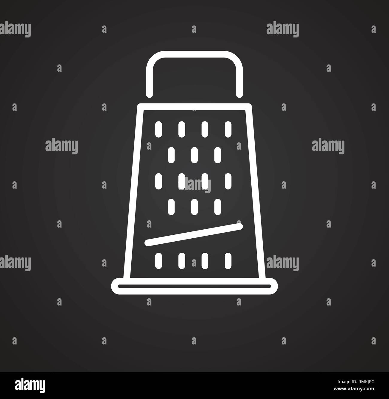Grater line icon on black background for graphic and web design, Modern ...