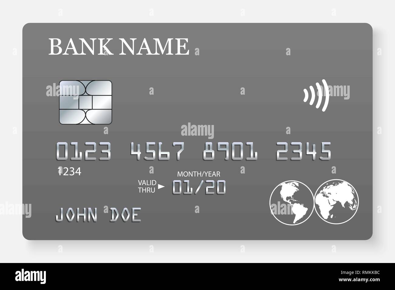 Credit Card realistic mockup. plastic card template on grey background ...