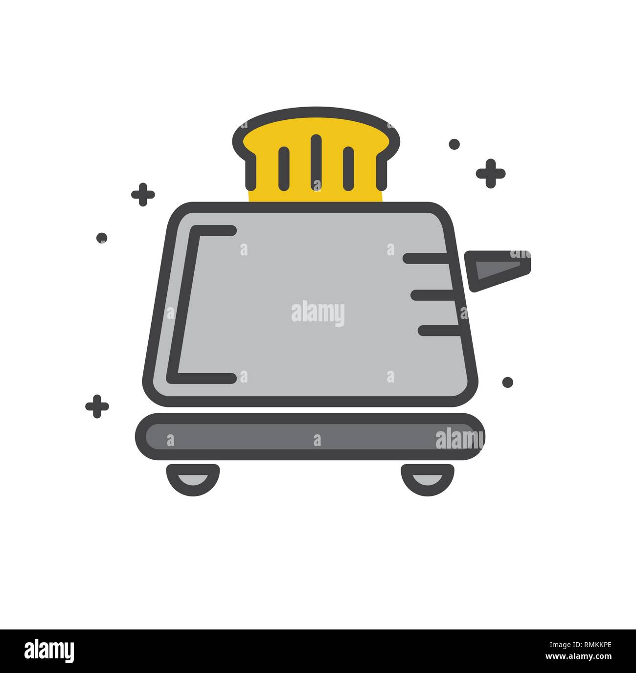 Toaster line icon on white background for graphic and web design ...