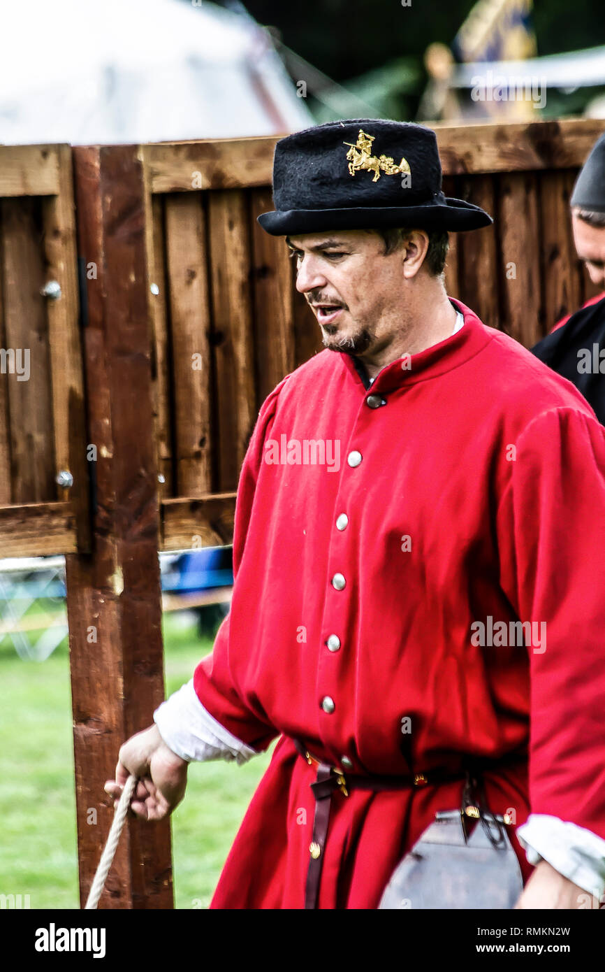 Man in medieval dress at a jousting contest Stock Photo - Alamy