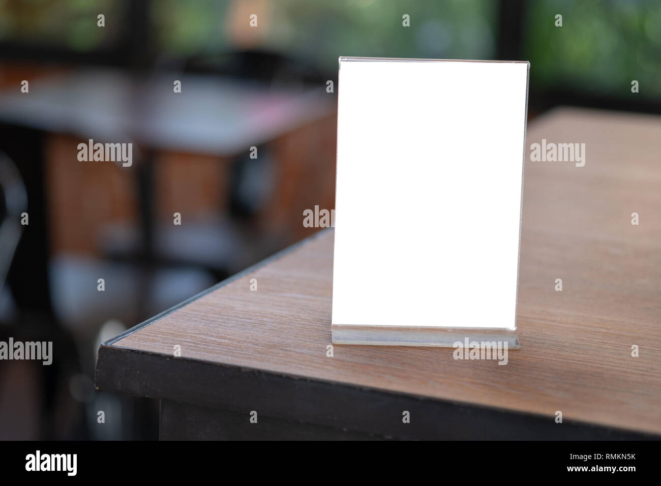 Stand Mock up Menu frame tent card blurred background design key visual ...