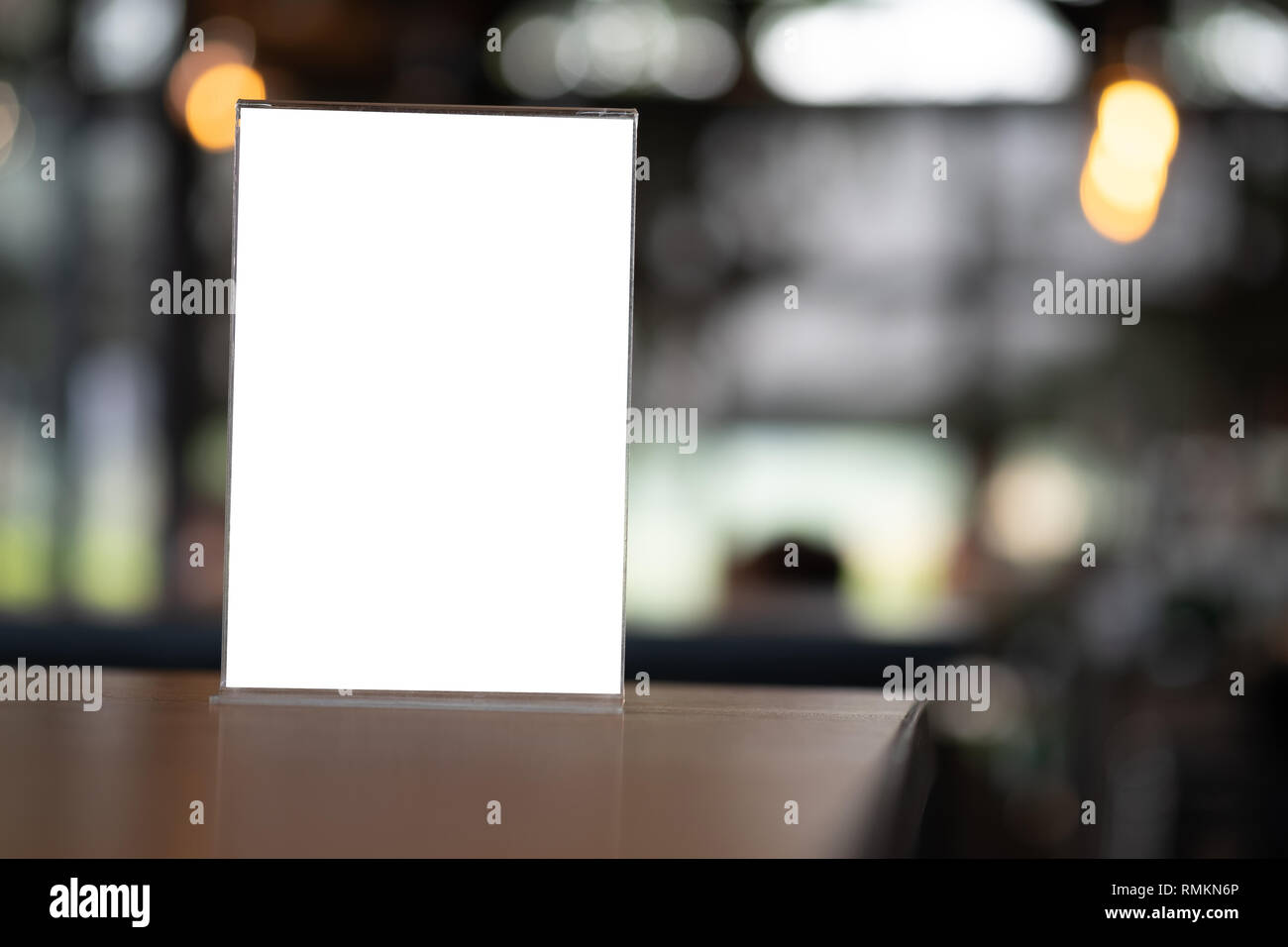 Stand Mock up Menu frame tent card blurred background design key visual ...