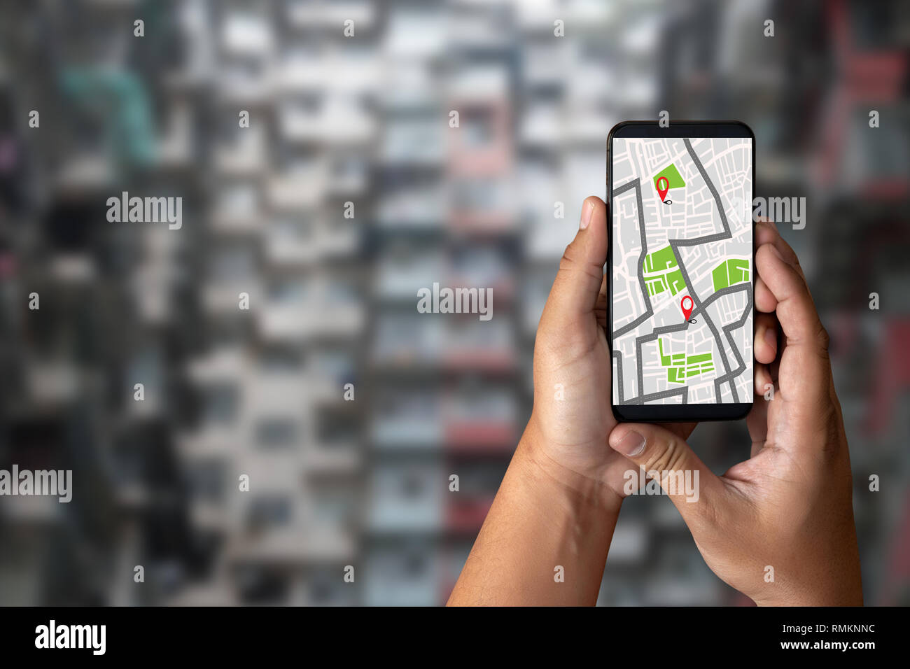 GPS Map to Route Destination network connection Location Street Map ...