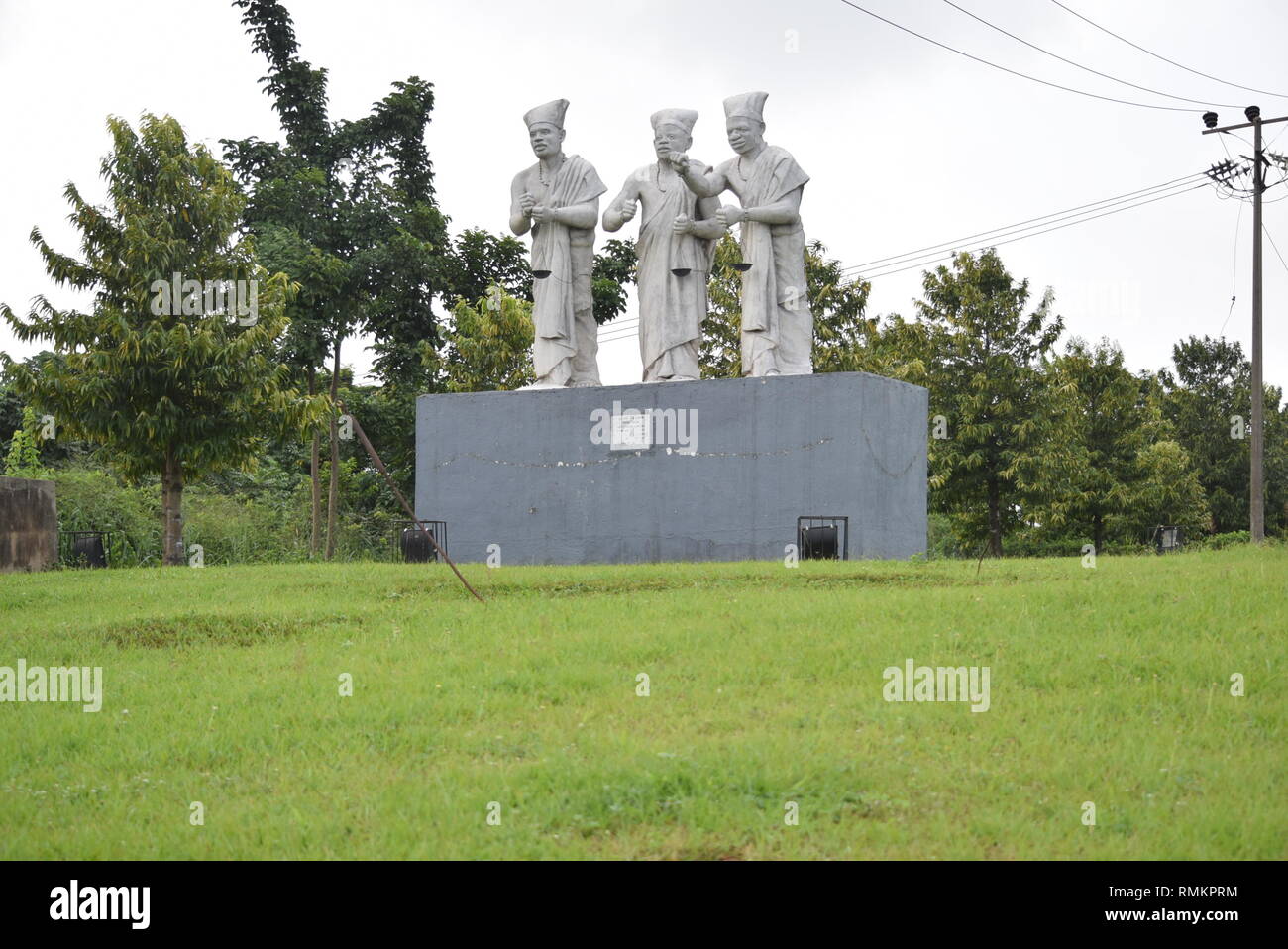 picture of the statue of the 3 elders of LAgos Stock Photo - Alamy