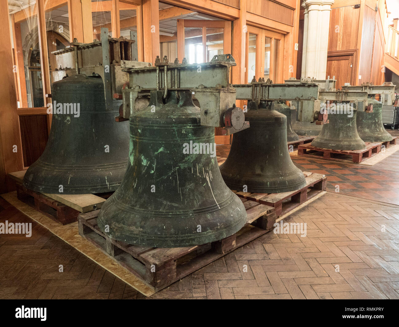 The Minster Church of St. Denys, Warminster. The bells inside the ...