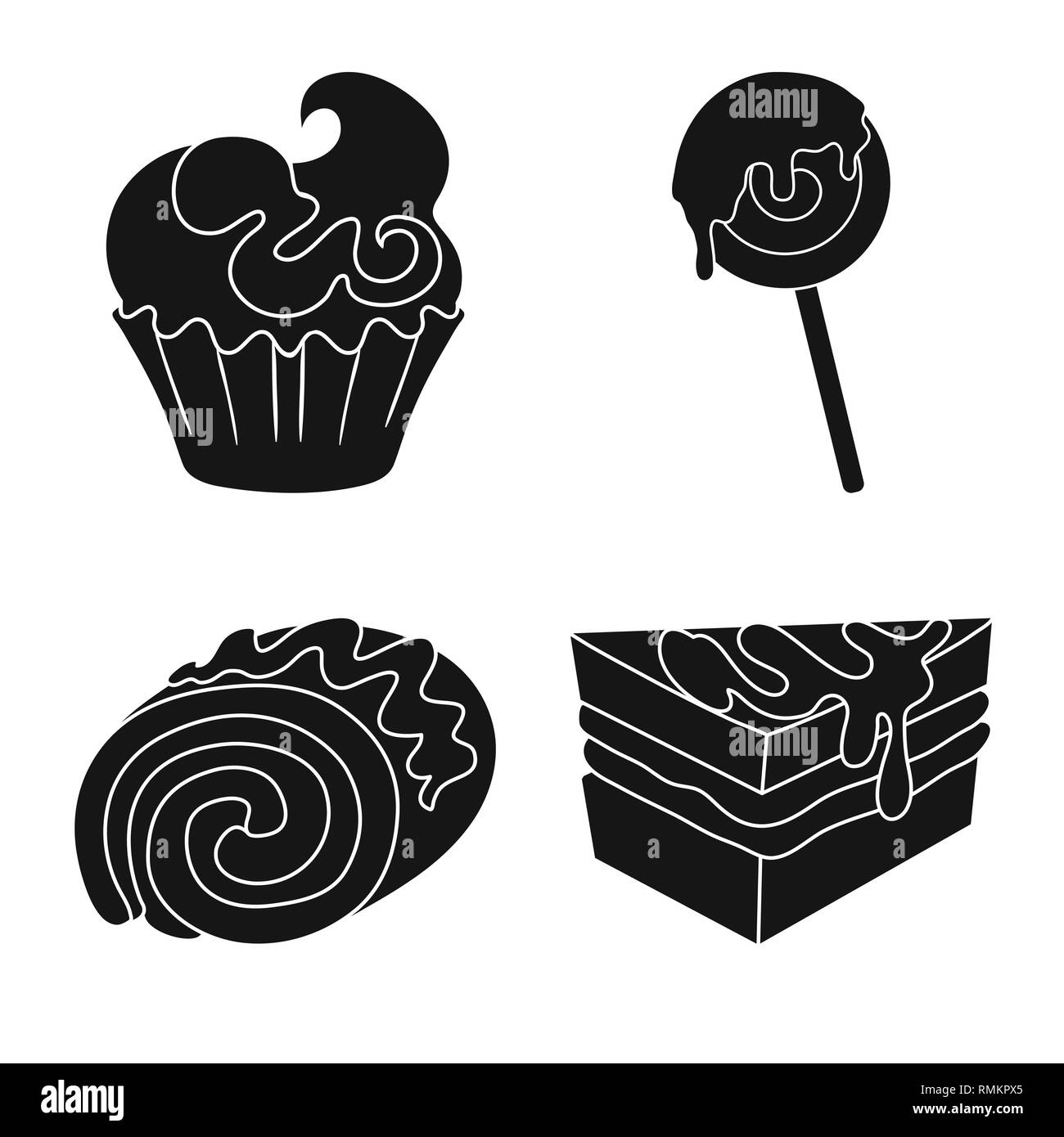 Vector illustration of sweetness and product logo. Set of sweetness and ...