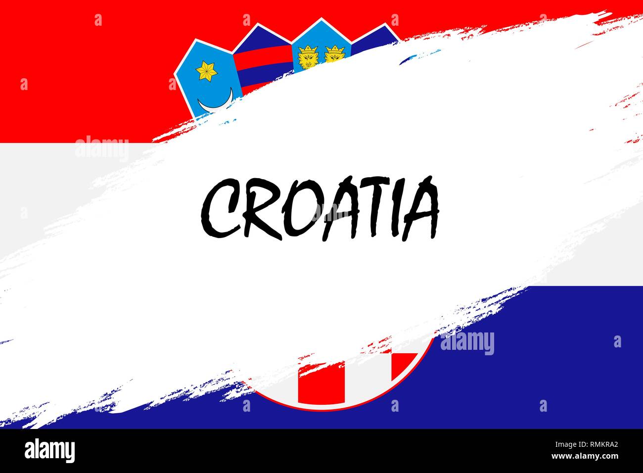 Brush stroke background with Grunge styled flag of Croatia Stock Vector ...