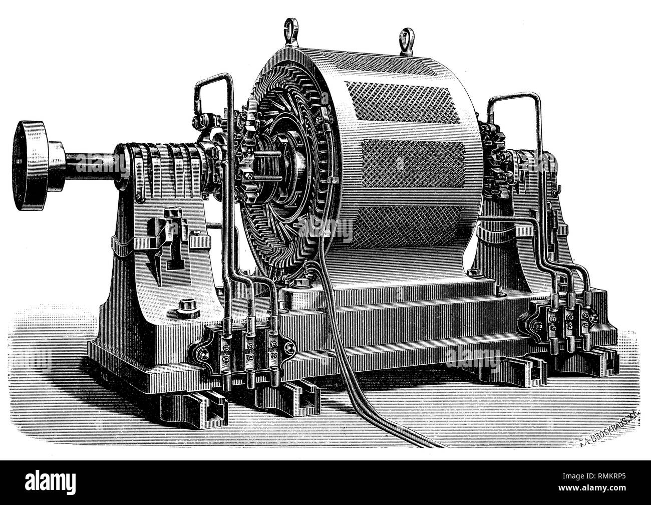 Three-phase generator, General Electricity Company, 1898 Stock Photo ...
