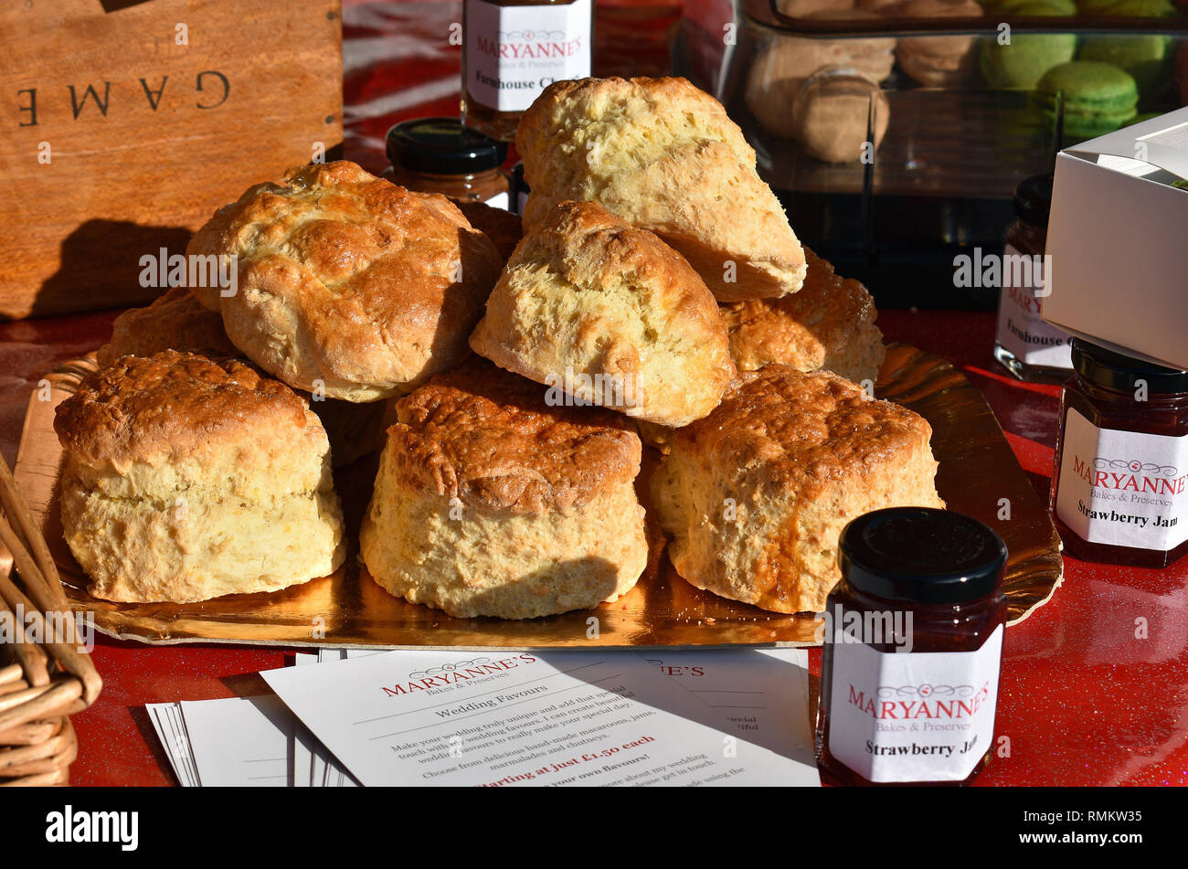 Homemade scones on sale at Farmers' Market, Stow on the Wold ...
