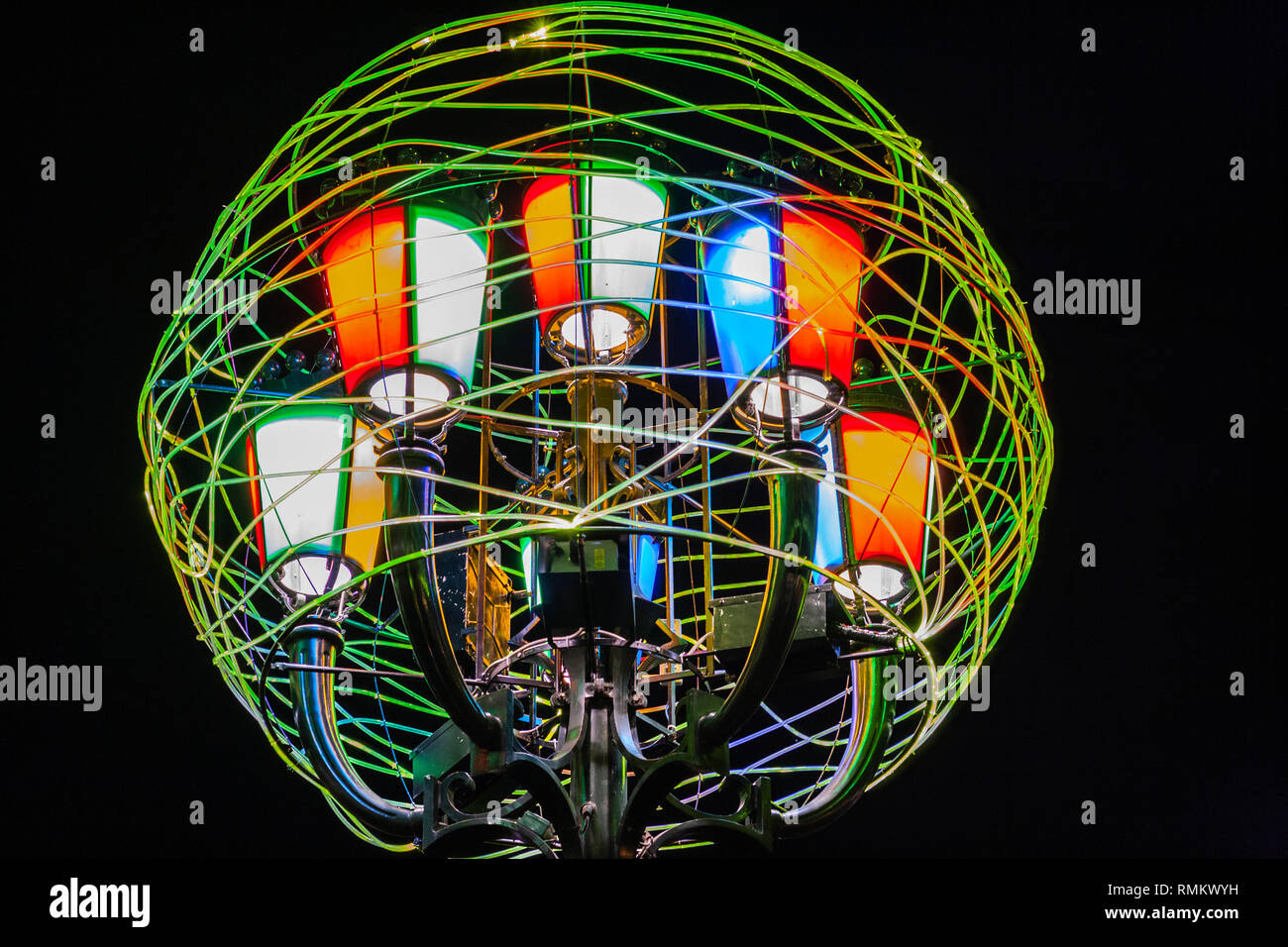 Turin, Italy - November 8, 2008: "Luci d'artista" (artist lights) is a ...