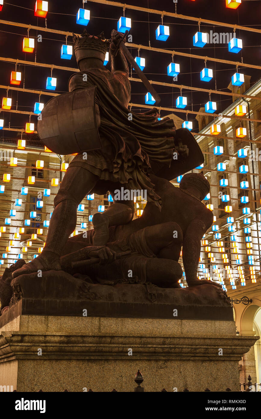 Turin, Italy - November 17, 2009: "Luci d'artista" (artist lights) is a ...