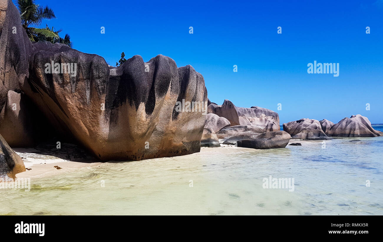 Eroded granite. The action of waves over countless millennia has shaped ...