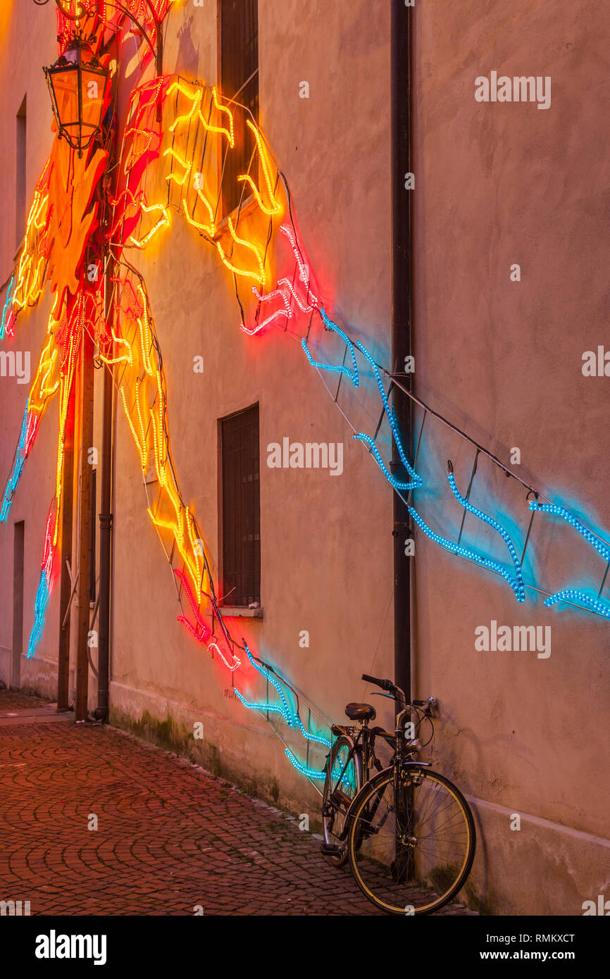 Turin, Italy - January 14, 2011: "Luci d'artista" (artist lights) is a ...