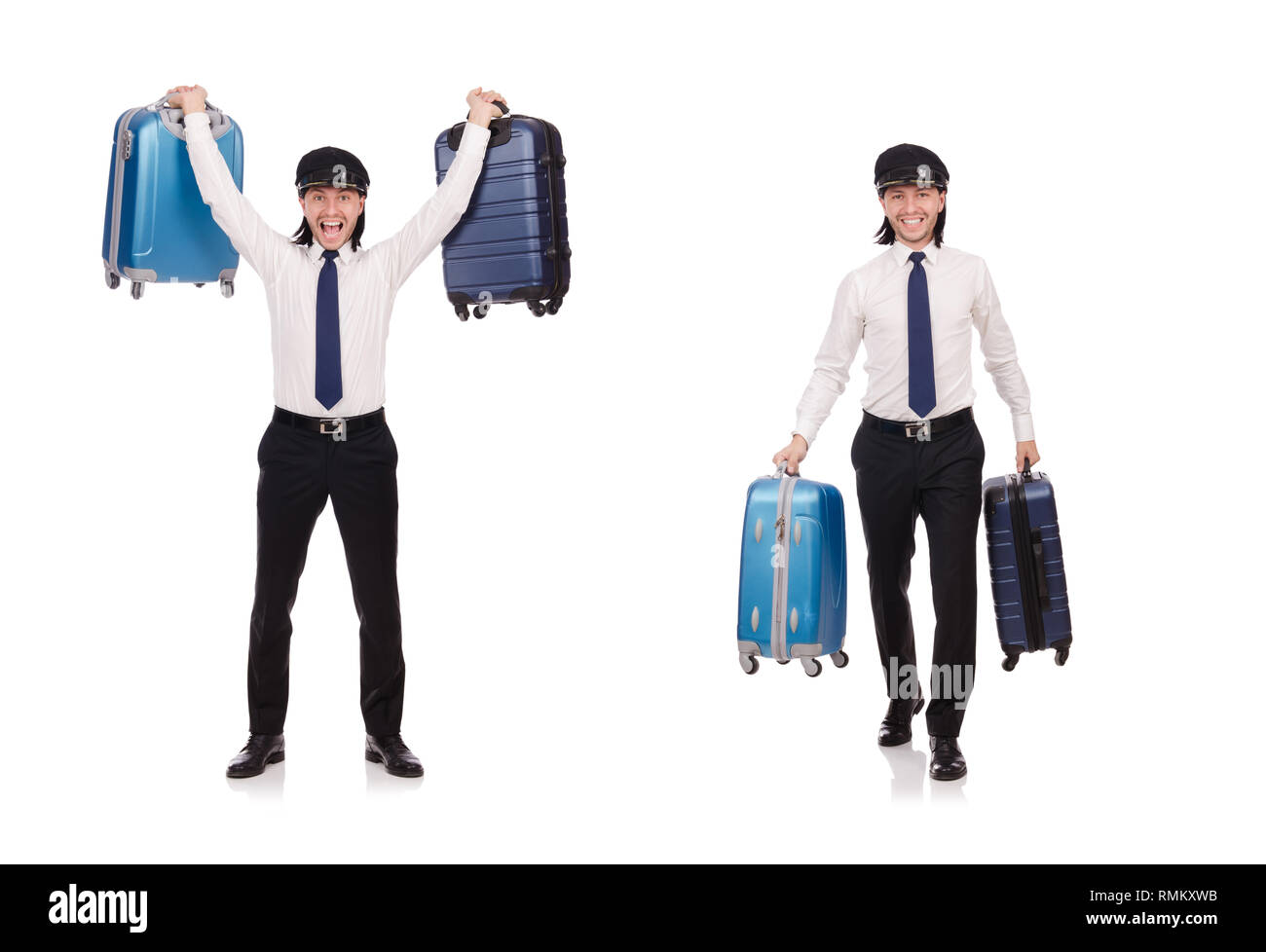 Funny pilot isolated on white Stock Photo - Alamy