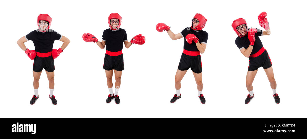Funny boxer isolated on the white Stock Photo - Alamy