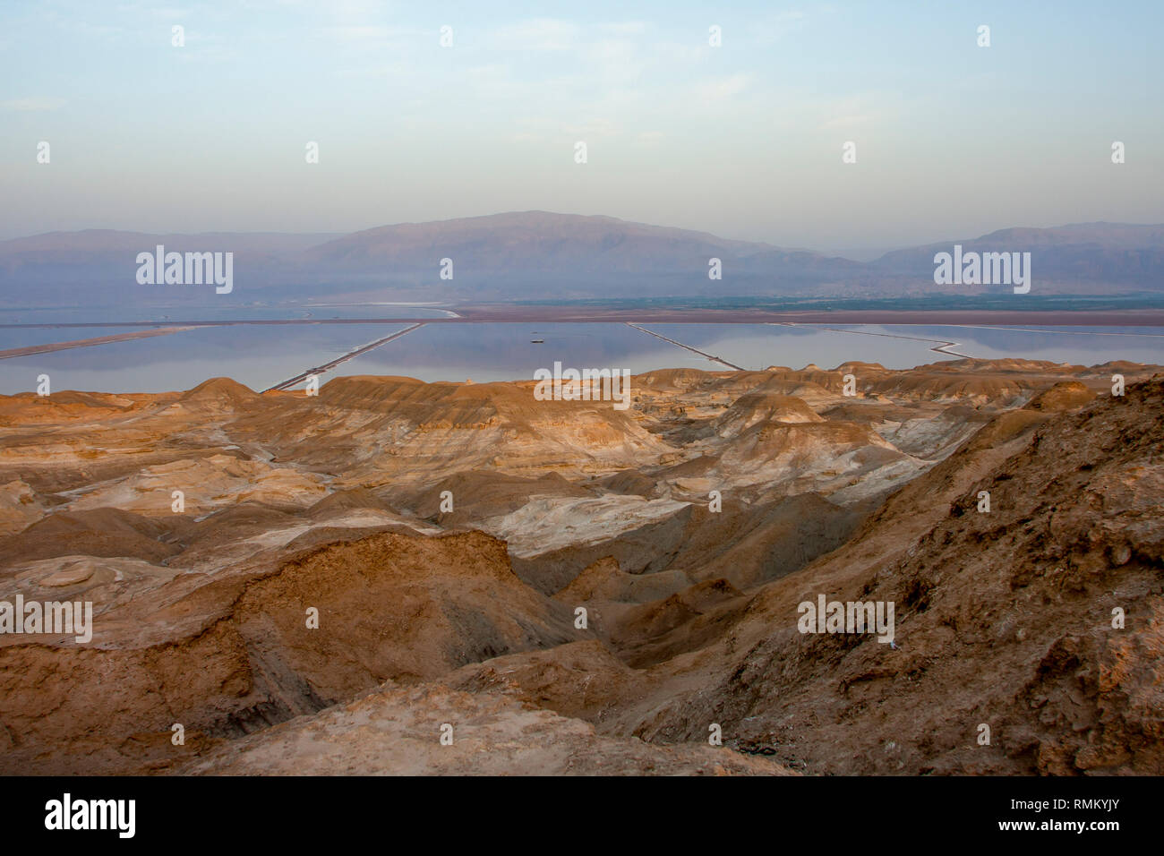 The evaporation pools at the Dead Sea Works (DSW), Dead Sea, Israel ...
