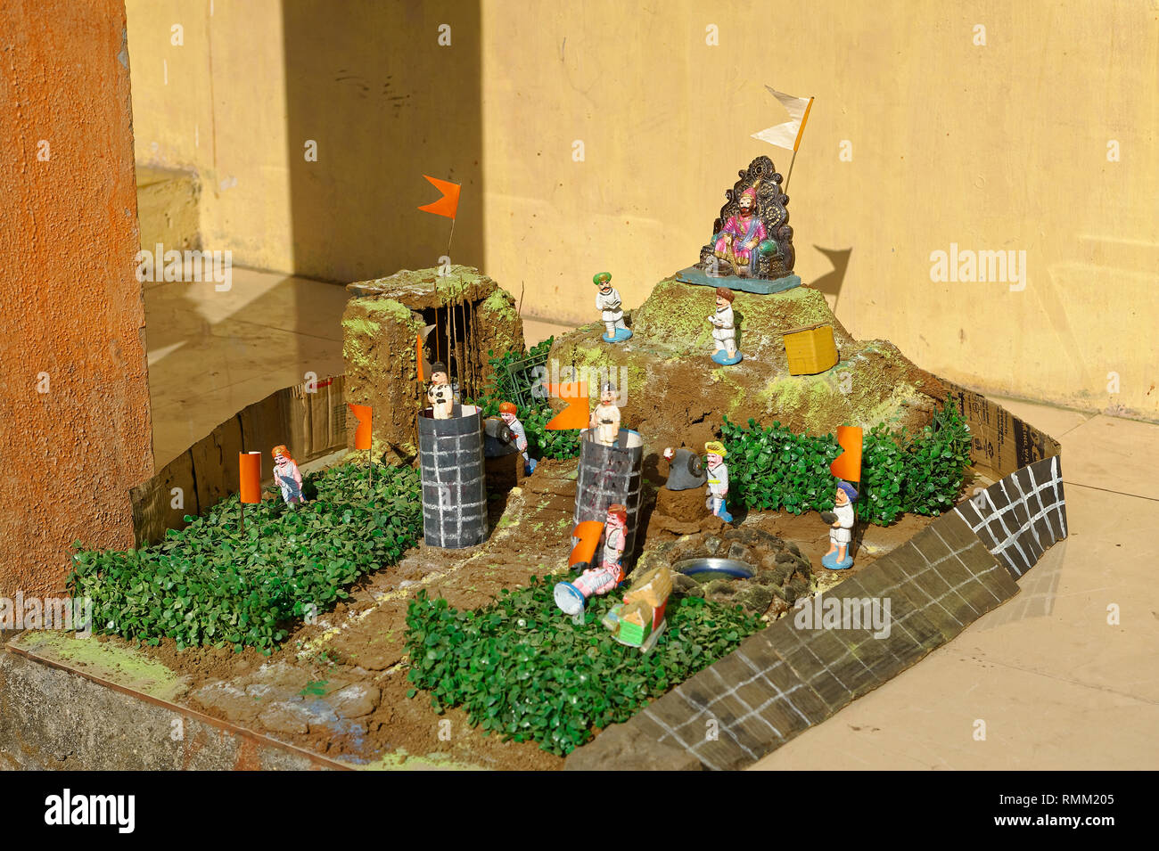 Fort model build by children in festival as a tradition Stock Photo - Alamy