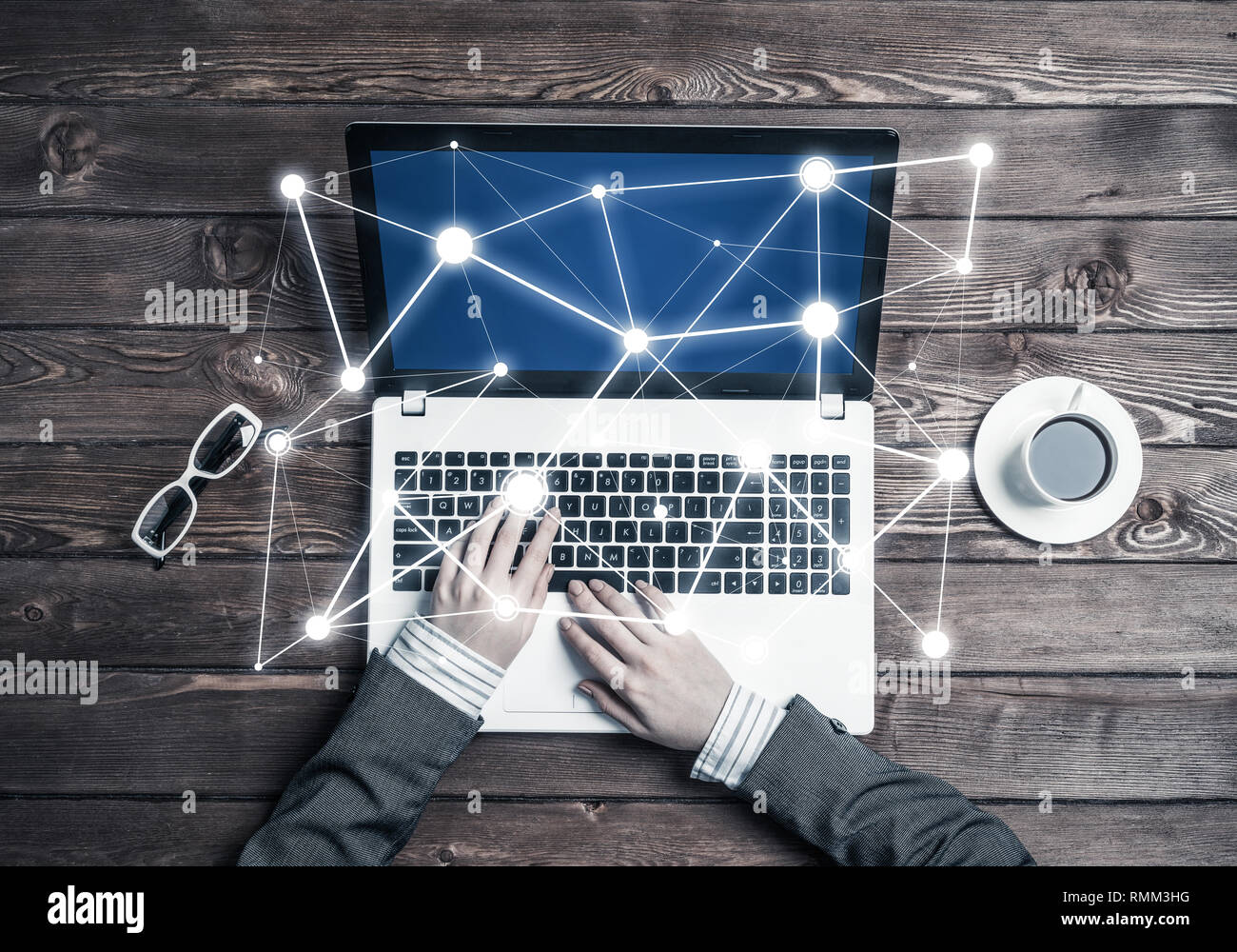 Concept of social connection and networking with social connection ...