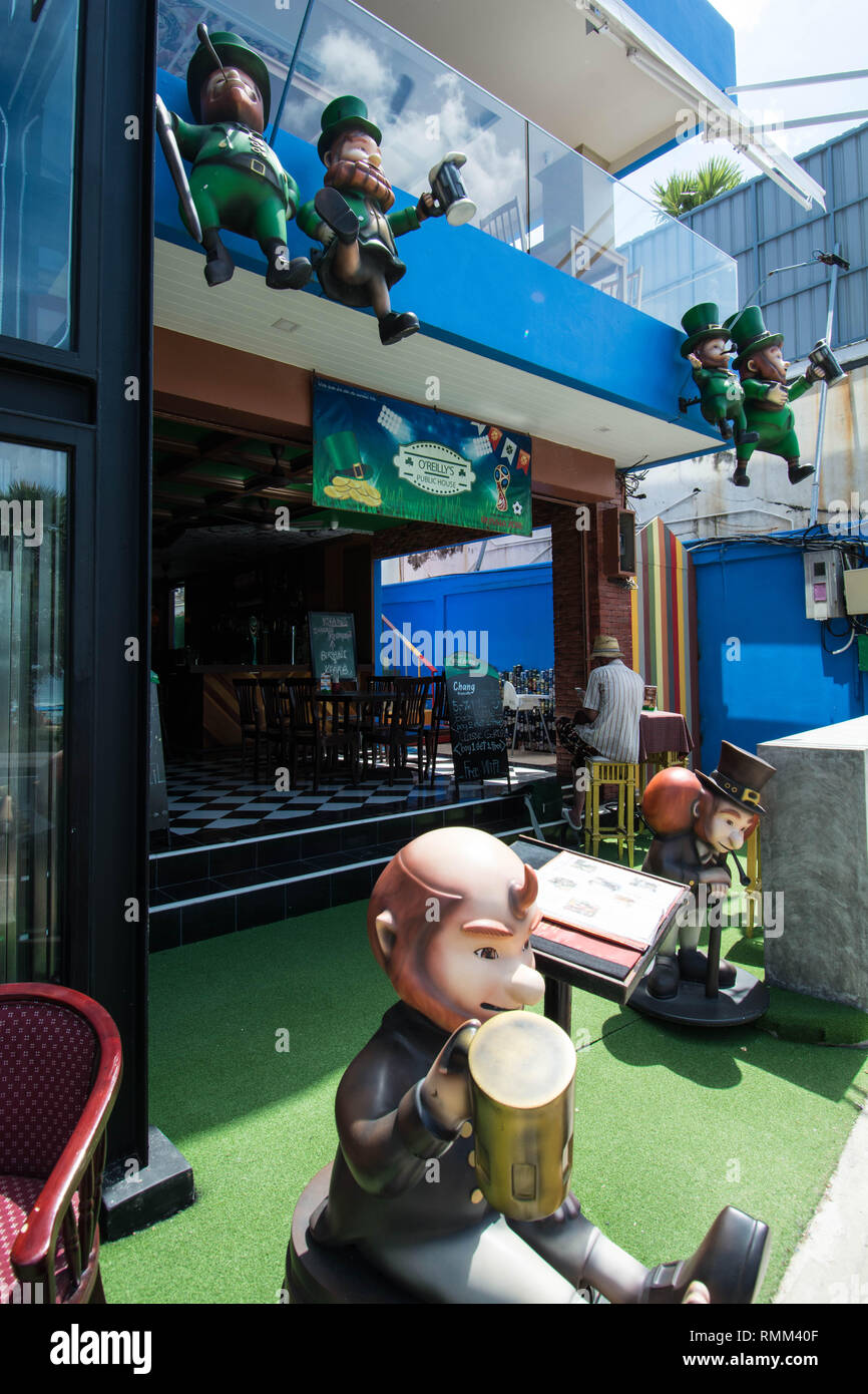 Phuket Thailand Irish pub Asia green men bar drink outside hat Irish ...