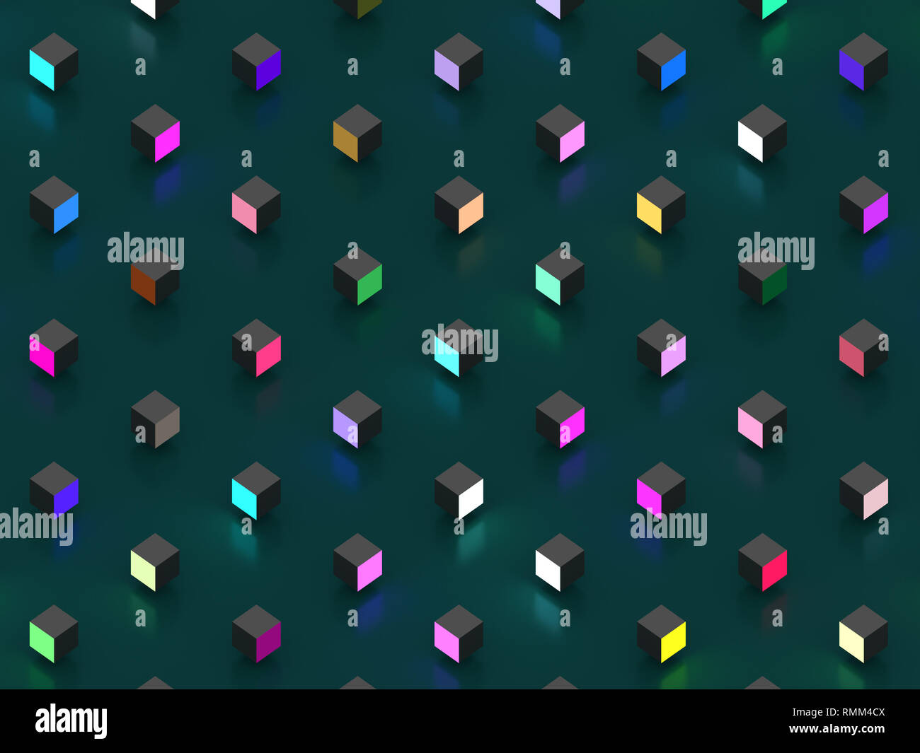 background of glowing colored cubes Stock Photo - Alamy