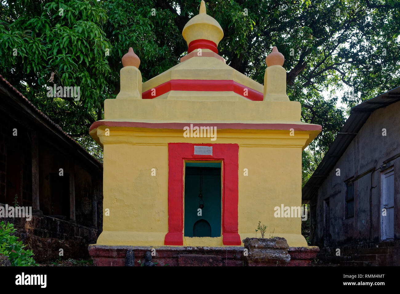 Old but newly colored Shiva temple at kanakeshwar Alibag Maharashtra ...