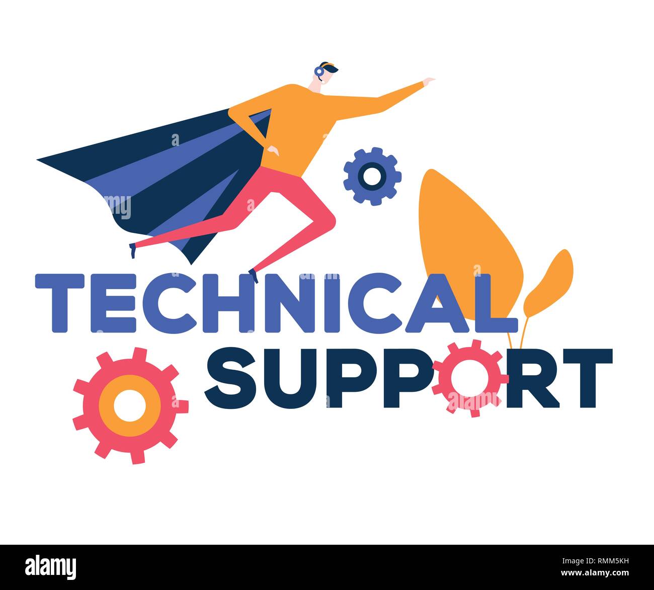 Technical support - flat design style colorful illustration Stock ...