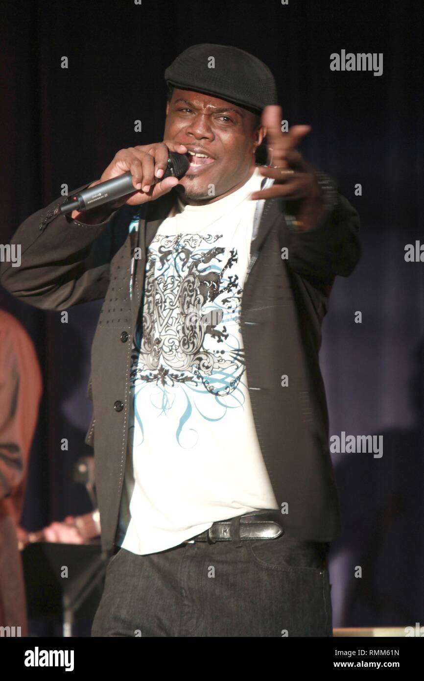 Singer Tre Williams is shown performing on stage during a "live ...