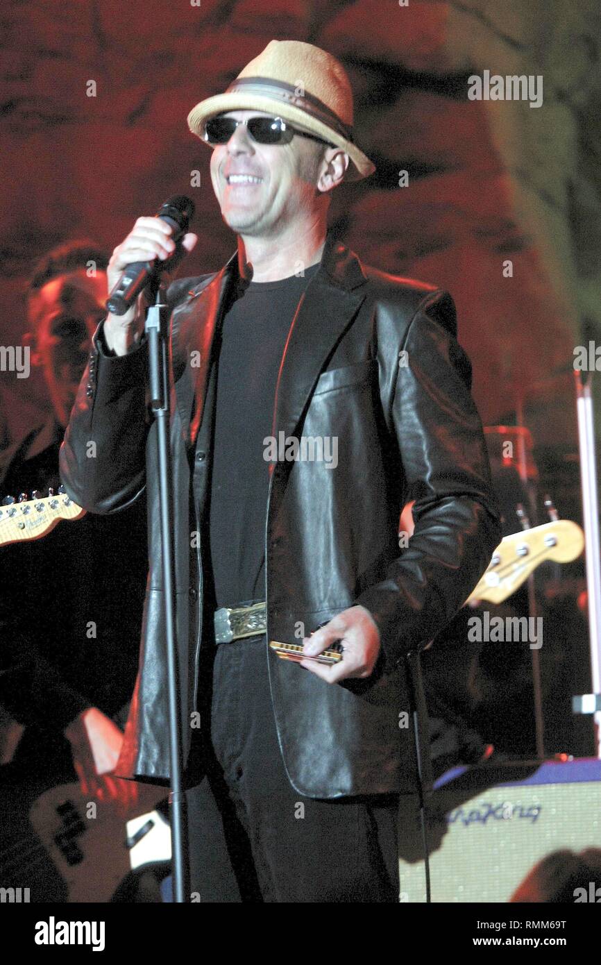 Actor, film producer and singer Bruce Willis is shown performing on ...